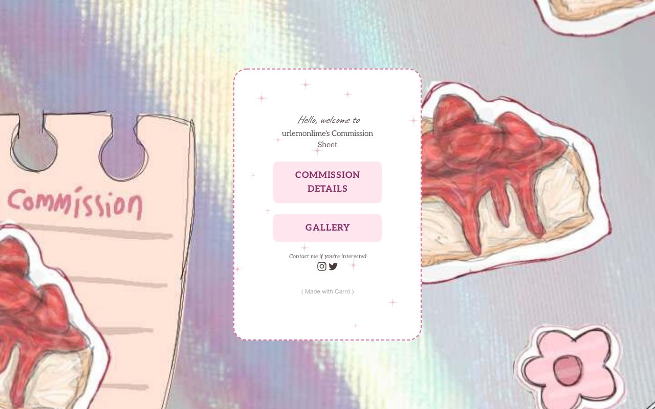 urlemonlime Commission Sheet